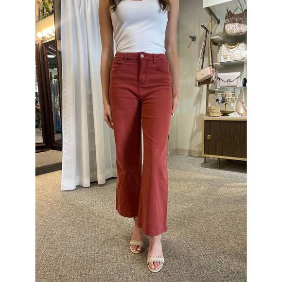 entro | Pants & Jumpsuits | New Entro Wide Leg Pants In Rust | Poshmark